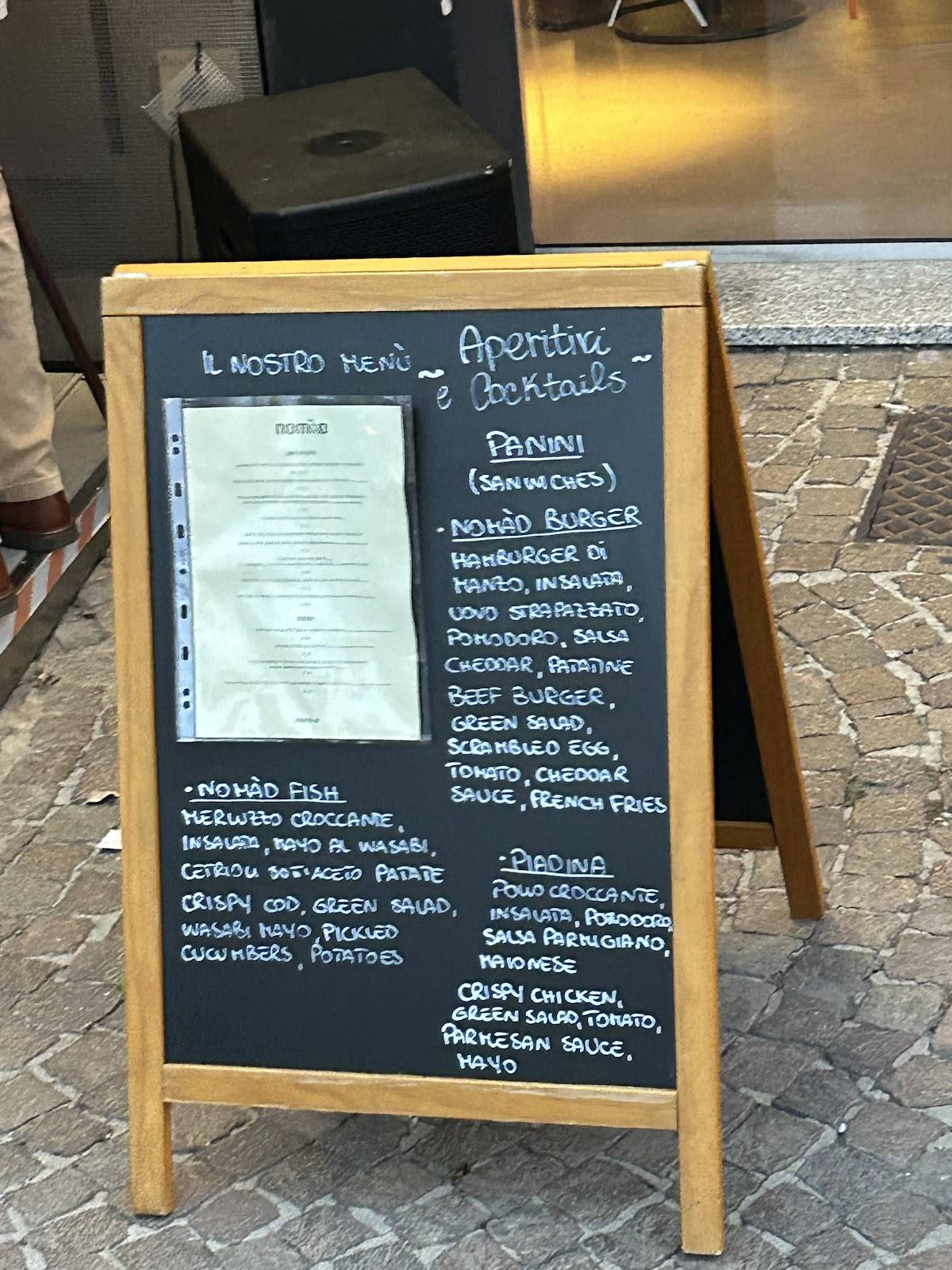 Speisekarte von Nomad restaurant, Pula