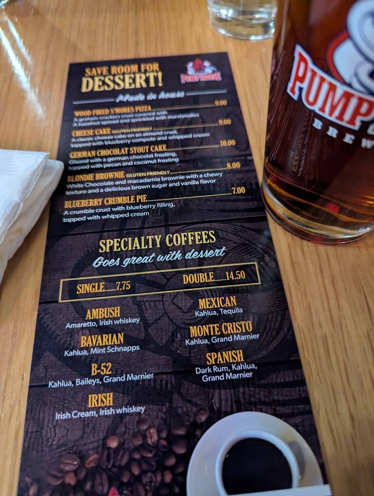 Menu at Pump House - Brewpub & Restaurant, Moncton