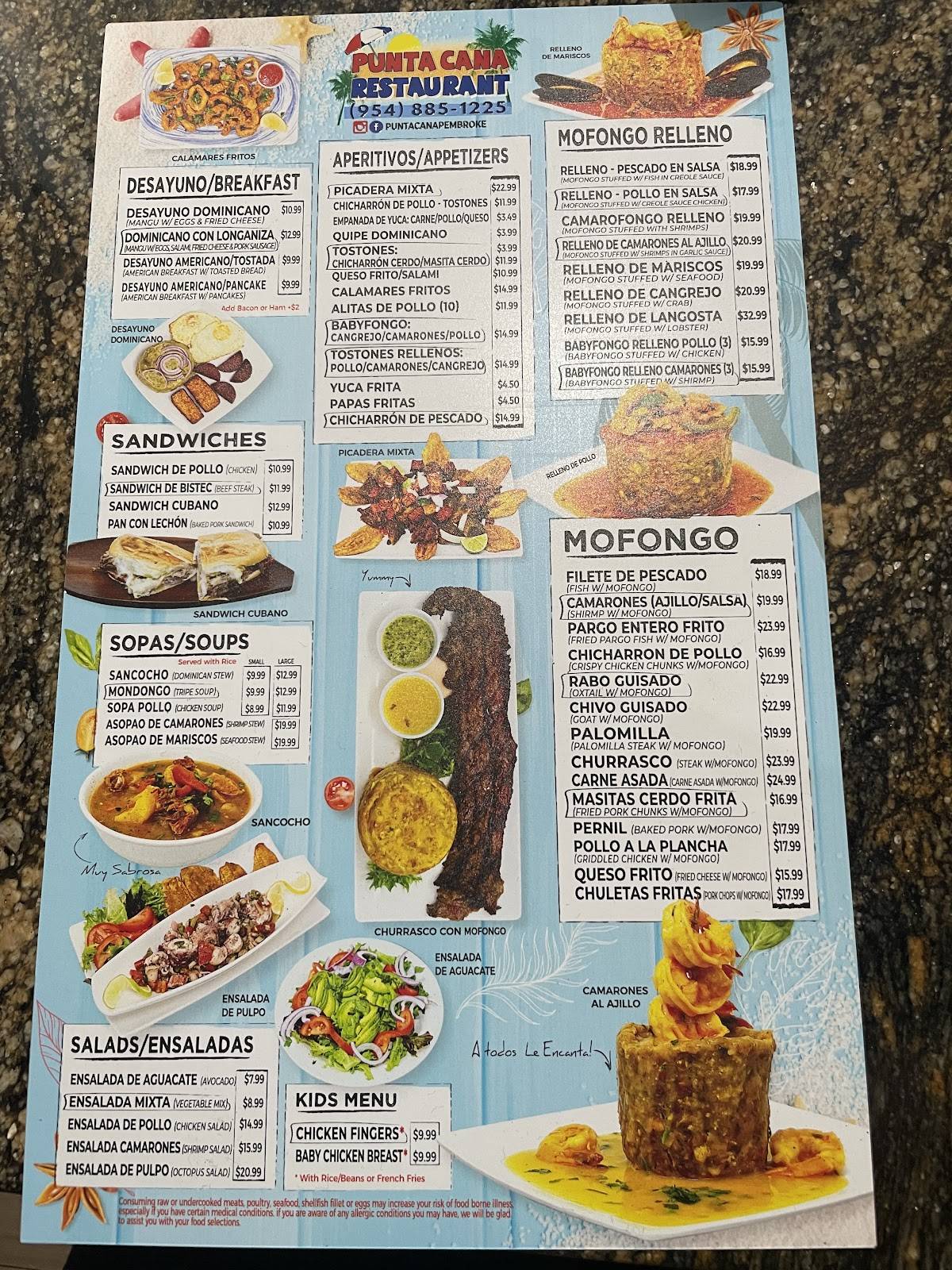 Carta de Punta Cana Restaurant, Pembroke Pines