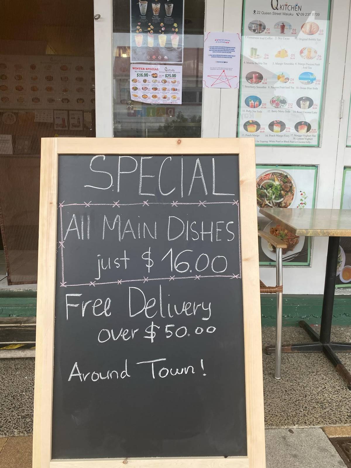 Menu at Q Kitchen Waiuku restaurant, Waiuku