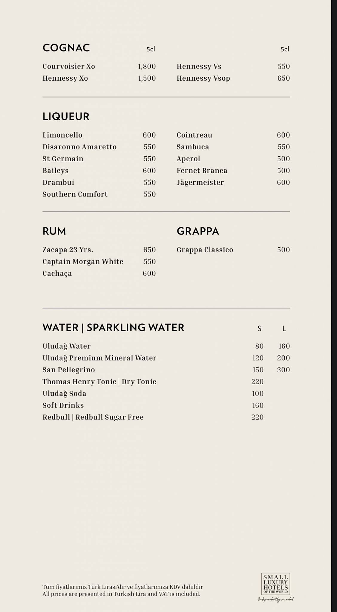 Menu at Q Lounge restaurant, Göcek Belediyesi