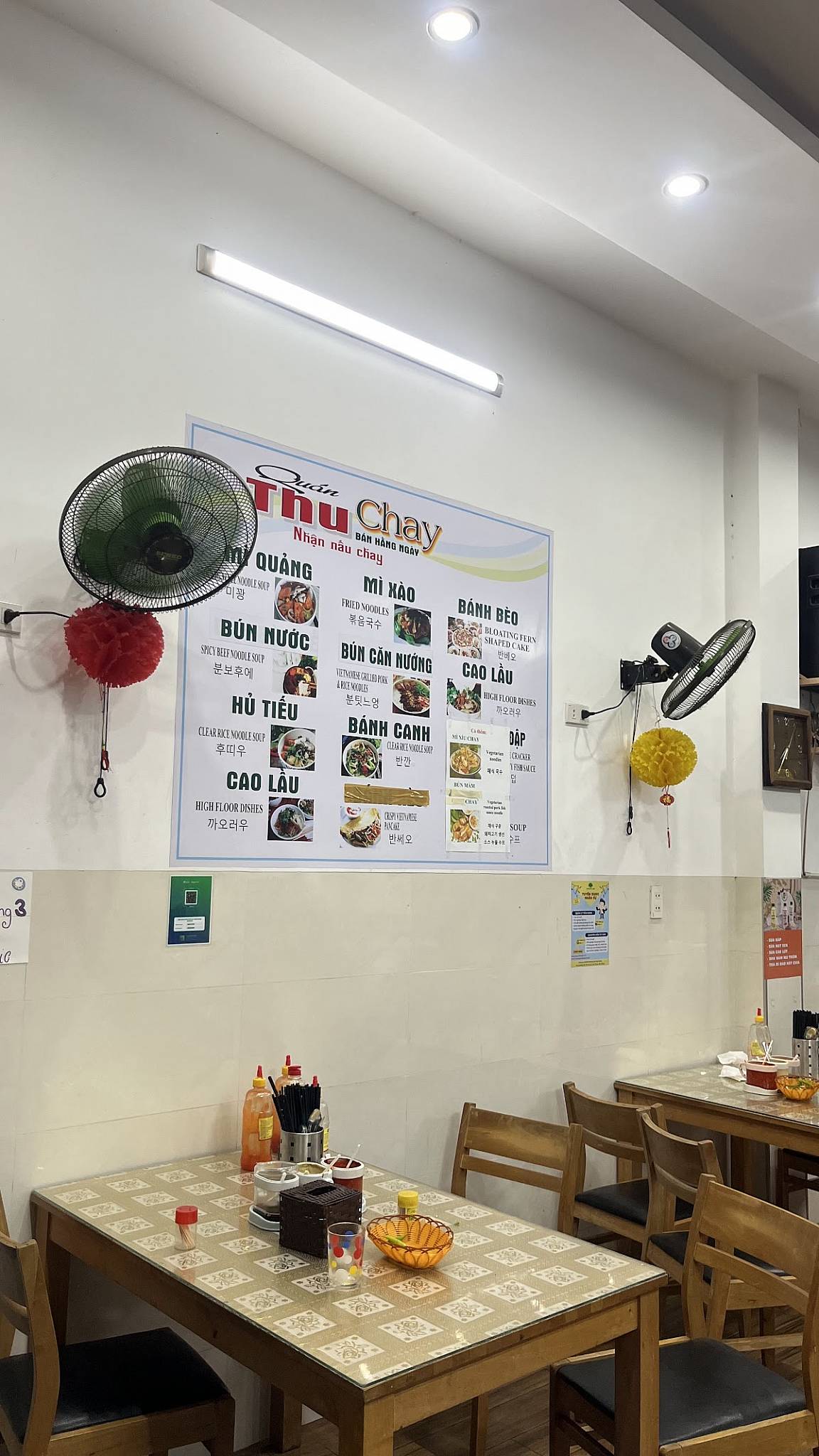 Menu at Quán chay Thu restaurant, Da Nang