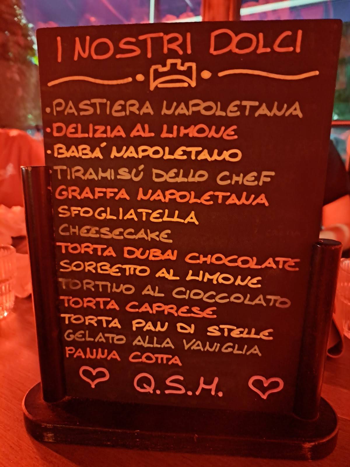 Menu au Quartieri Spagnoli Milano restaurant, Milan, Corso Sempione