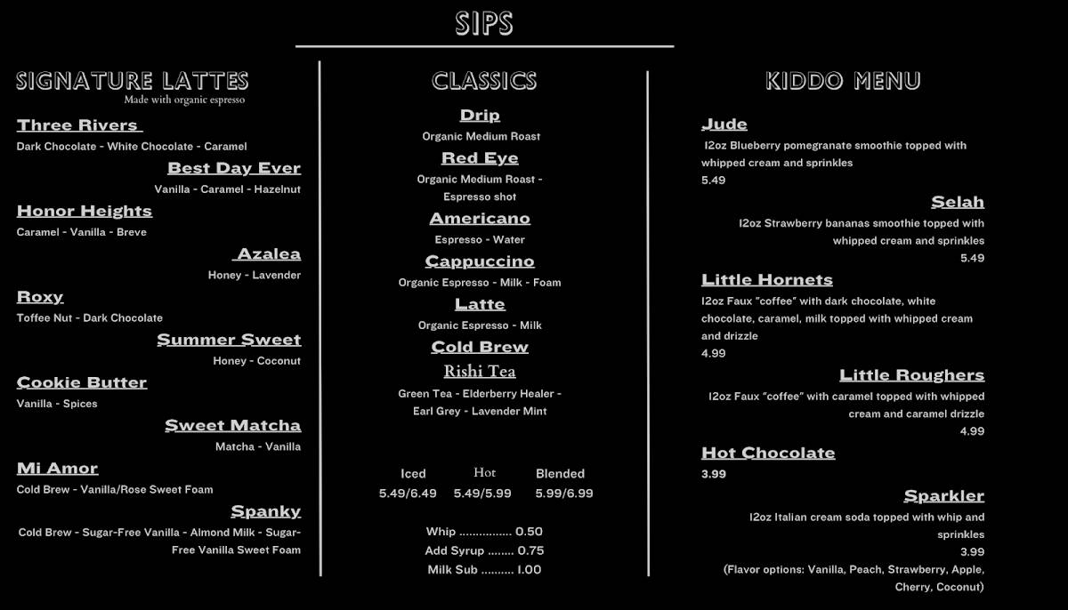 Menu at Queen City & Co., Muskogee
