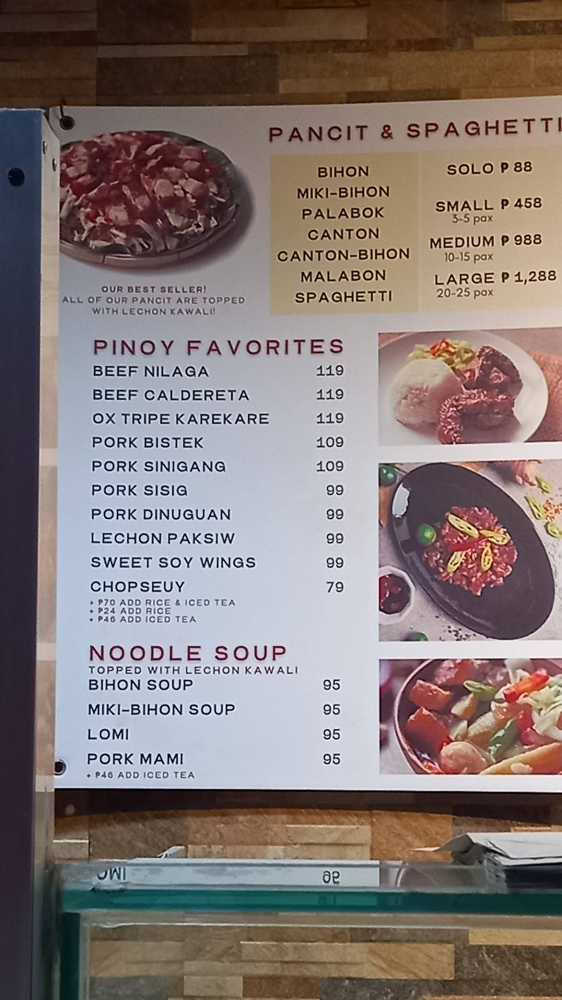 Menu at Aling Banang's E. Rodriguez restaurant, Quezon City, 284 Doña ...