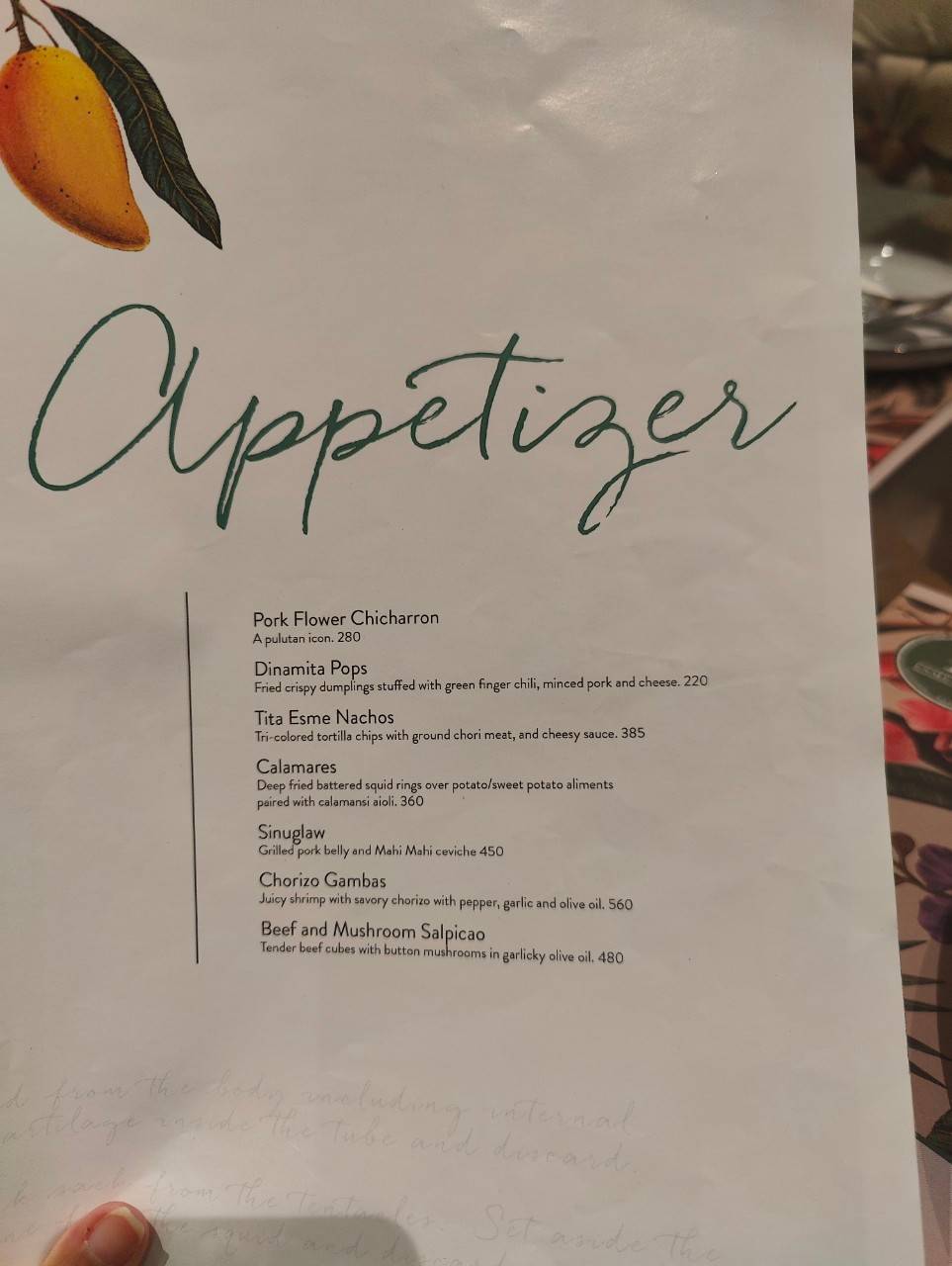 Menu at Esmeralda Kitchen restaurant, Quezon City