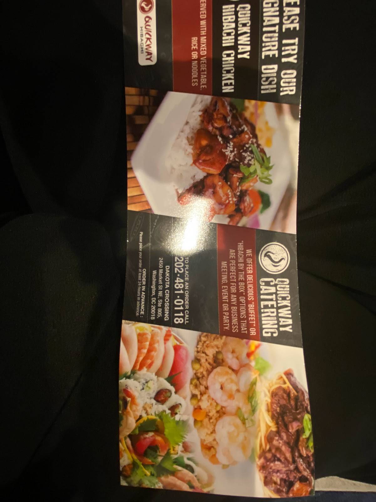 Carta del restaurante Quickway Japanese Hibachi, Washington D. C ...