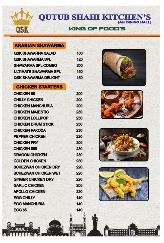 Menu at Qutub Shahi Kitchen's Family Restaurant, Hyderabad