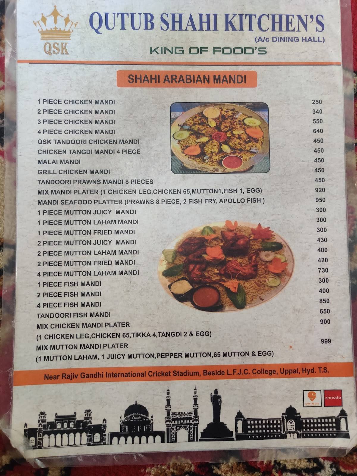 Menu at Qutub Shahi Kitchen's Family Restaurant, Hyderabad