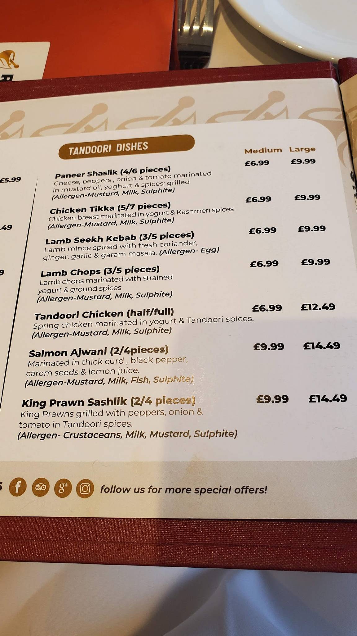 Carta del restaurante RARA DINING, Londres, 528-530 Victoria Rd