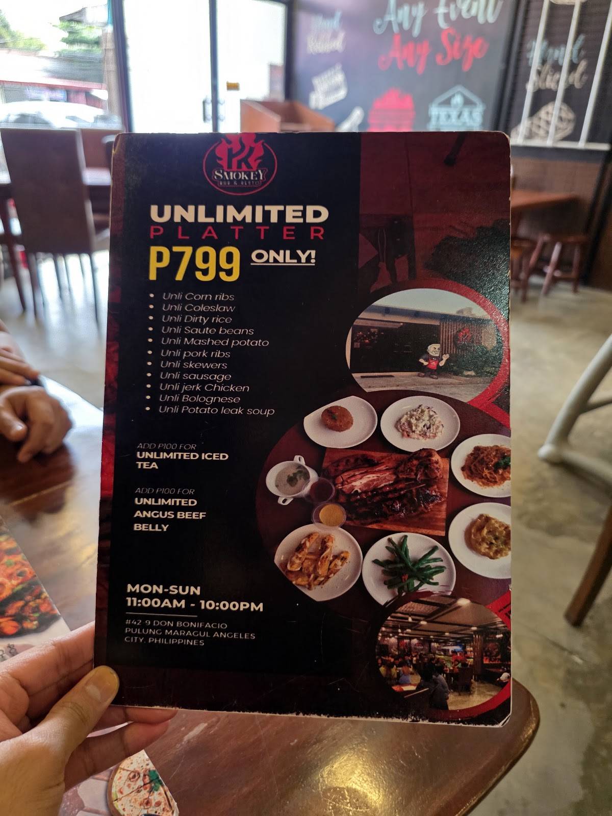 Menu at RK SMOKEY BAR & RESTO, Angeles