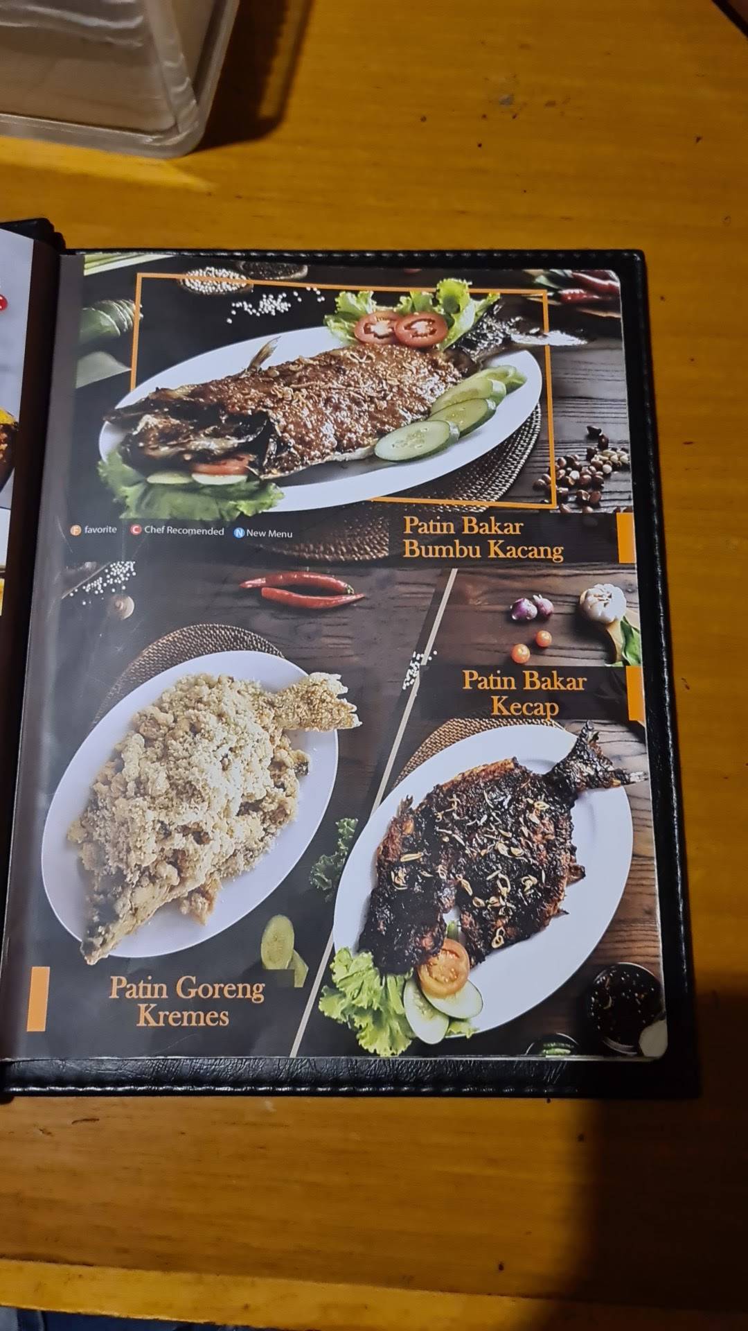 Menu at RM. Karimata Taman Mini restaurant, East Jakarta