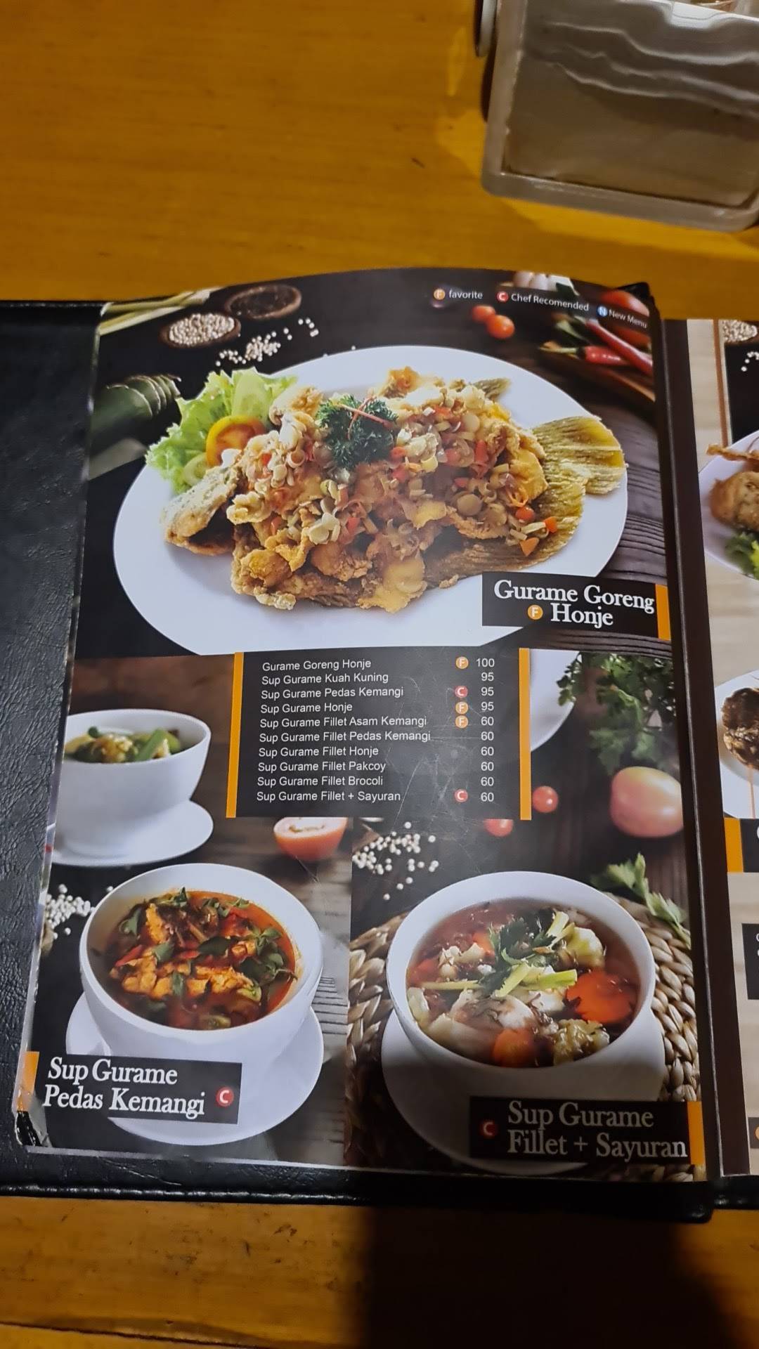 Menu at RM. Karimata Taman Mini restaurant, East Jakarta