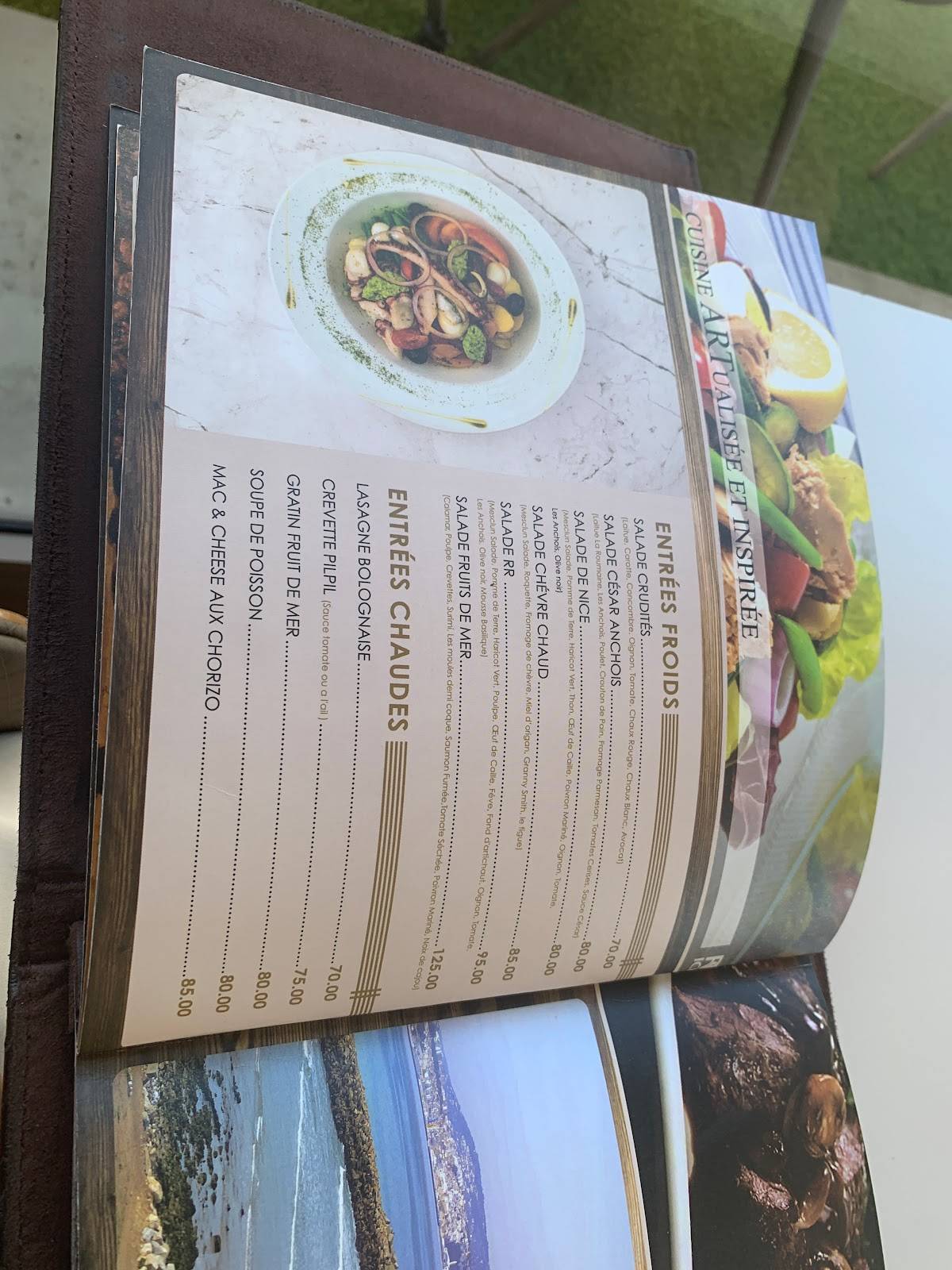 Menu au Cafe RR Ice, Tanger, Q6QR+827