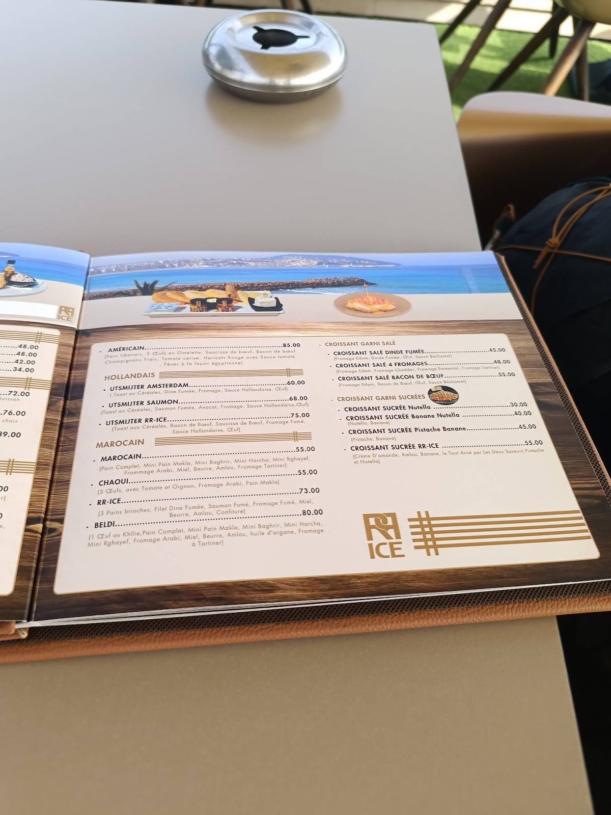 Menu au Cafe RR Ice, Tanger, Q6QR+827
