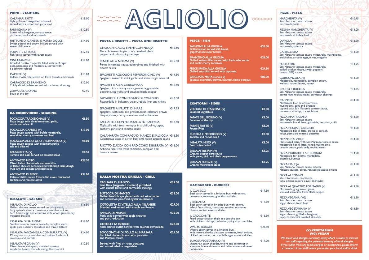 Menu at Radisson Blu Resort & Spa, Malta Golden Sands restaurant, Mellieha