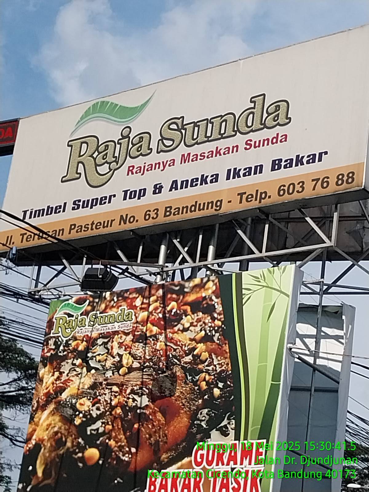 Menu at Raja Sunda restaurant, Bandung, Jl. Dr. Djundjunan No.63