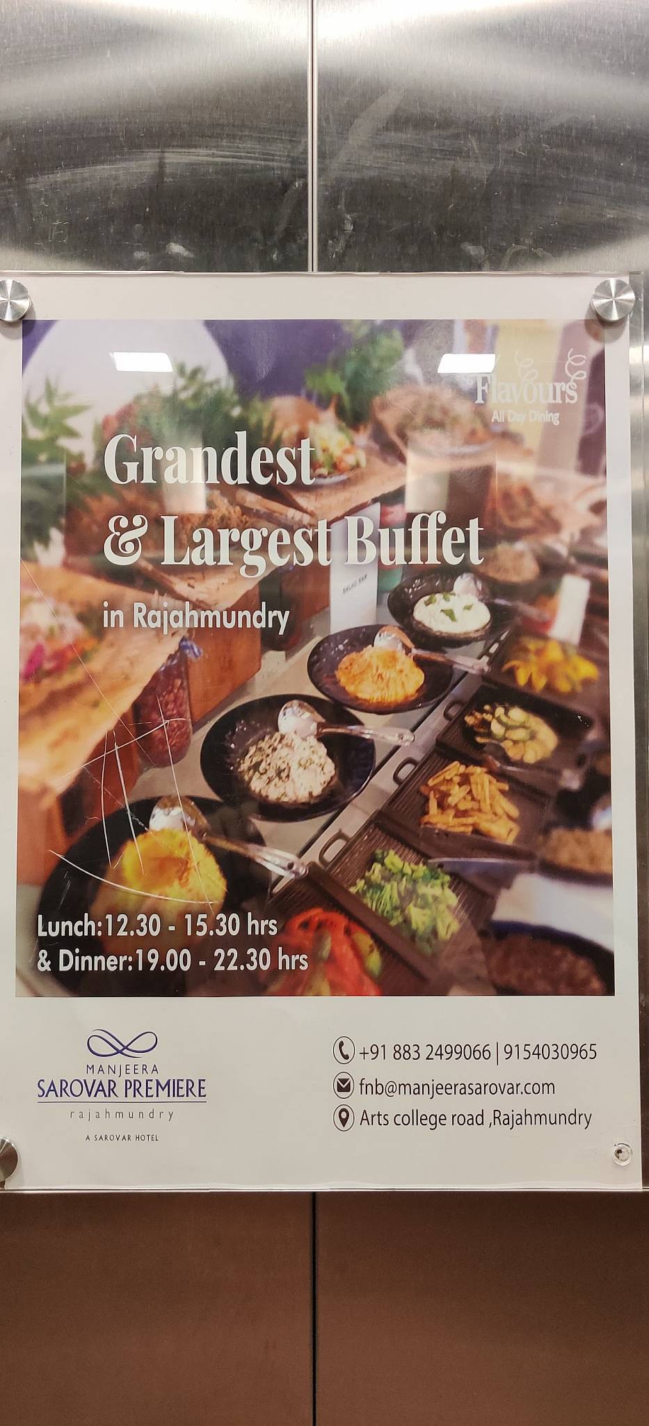 Menu at Flavours Restaurant by Manjeera sarovar premier, Rajahmundry