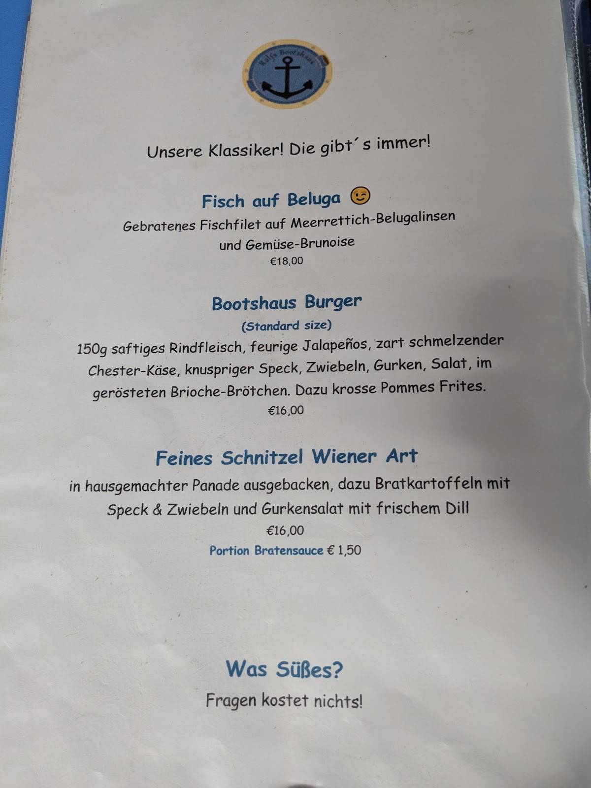 Speisekarte von Ralfs Bootshaus restaurant, Elchesheim-Illingen