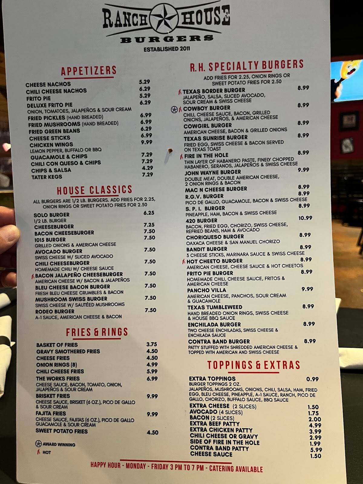 Menu at Ranch House Burgers Mission restaurant, Mission