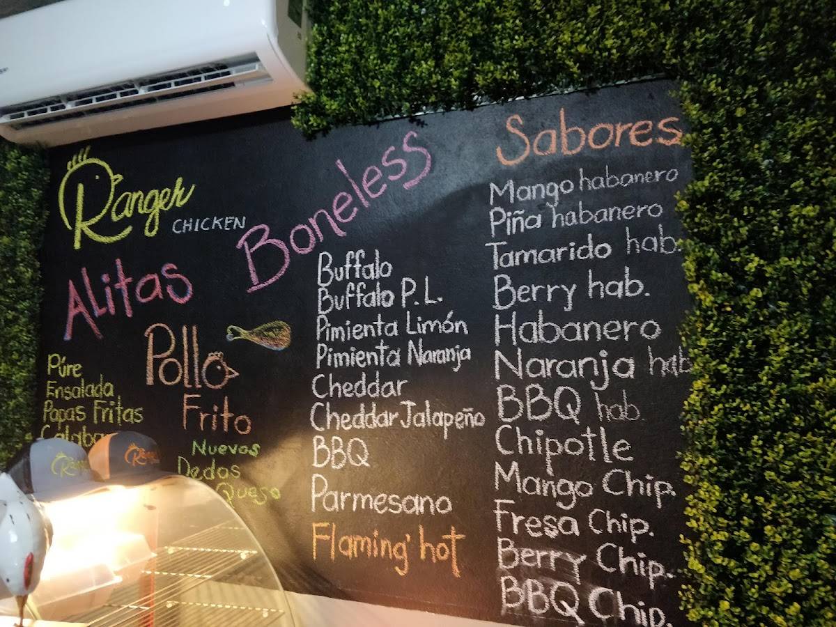 Menu at Ranger chicken restaurant, Nuevo Laredo, C. P.º Loma Real