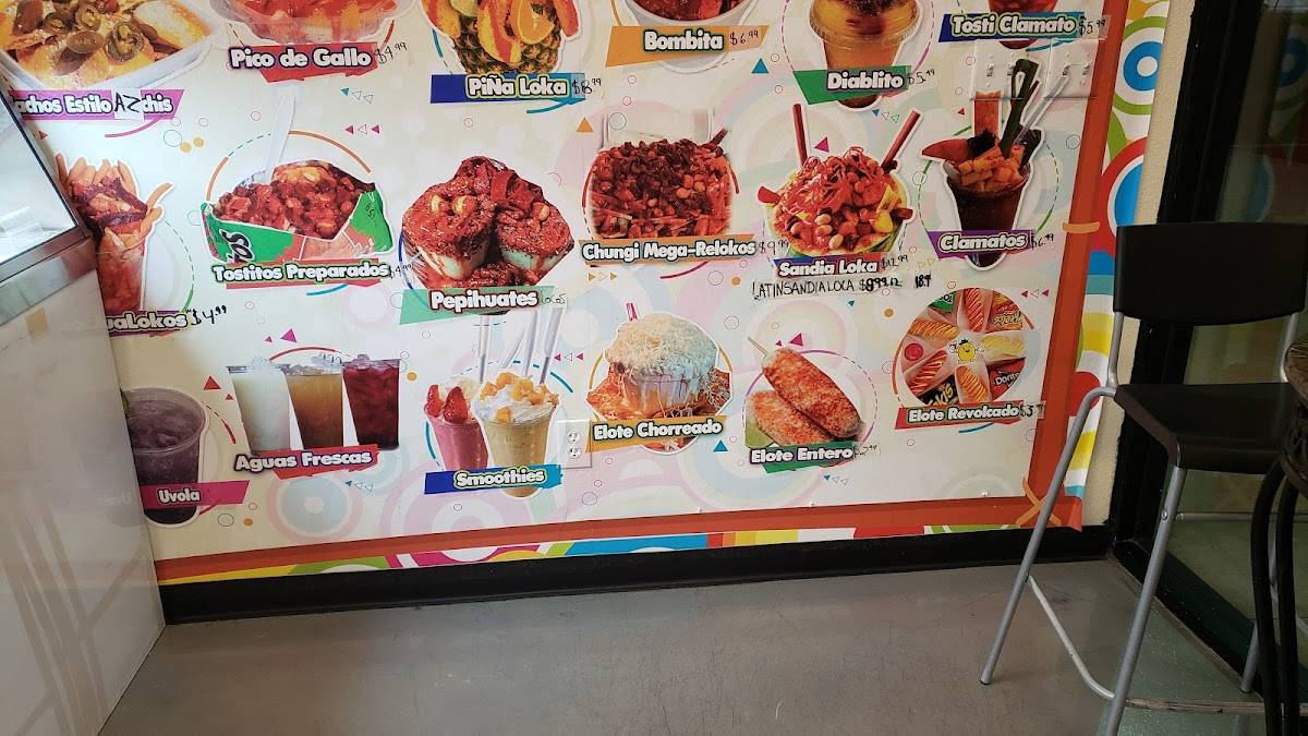 Carta del postres Raspados Sabor Latino, Phoenix