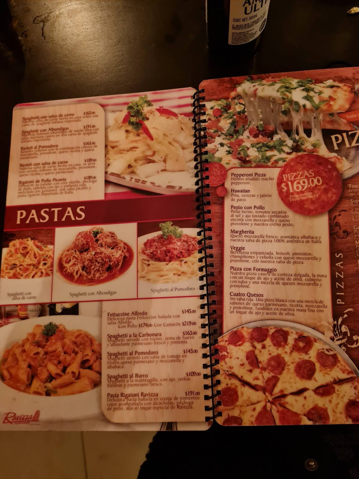 Carta del restaurante Ravizza Ristorante, Mexicali, Blvd. Lázaro ...