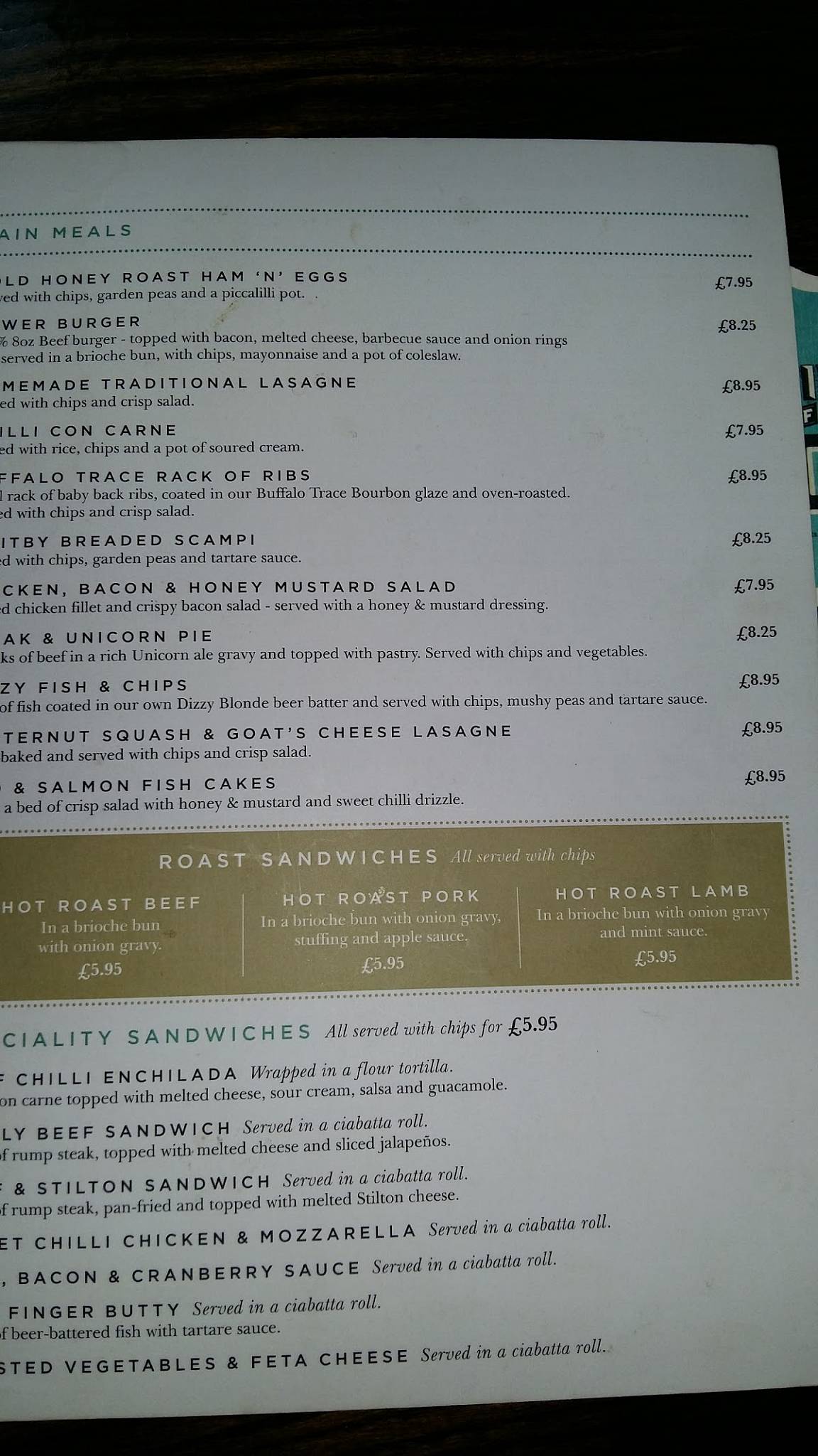 Menu at Red Bull, Stockport pub & bar, Stockport