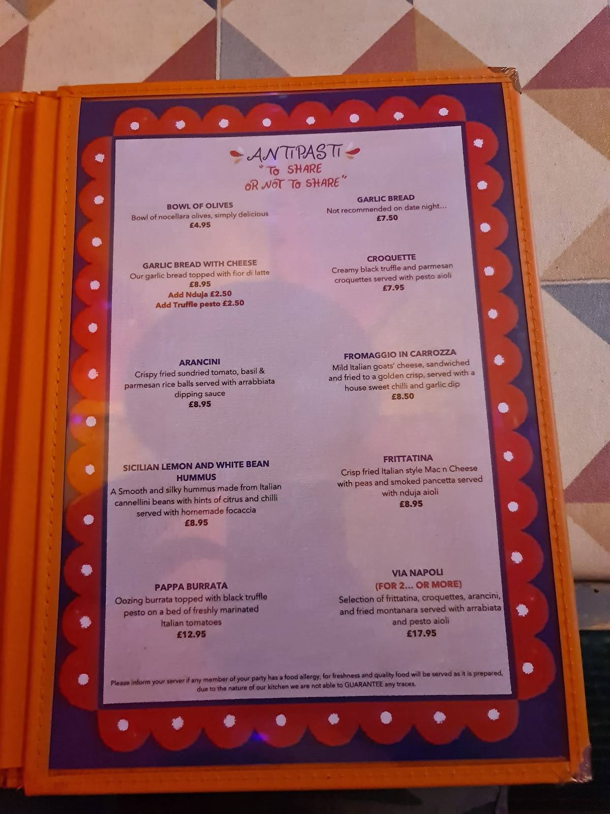 Menu at Red Hot Mamma leamington spa restaurant, Royal Leamington Spa