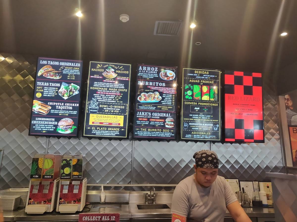 Menu at Red Lizard, Ayala Cinema Level restaurant, Cebu City, Ayala ...
