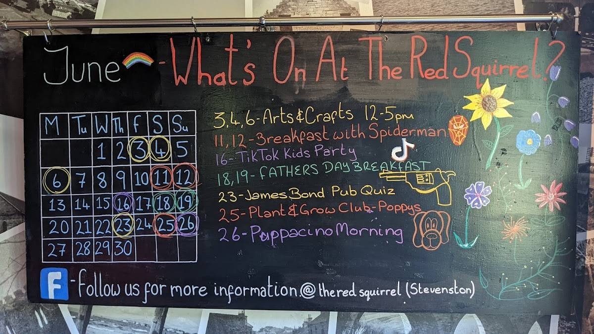 Menu at Red Squirrel pub & bar, Stevenston, Ashenyards Park