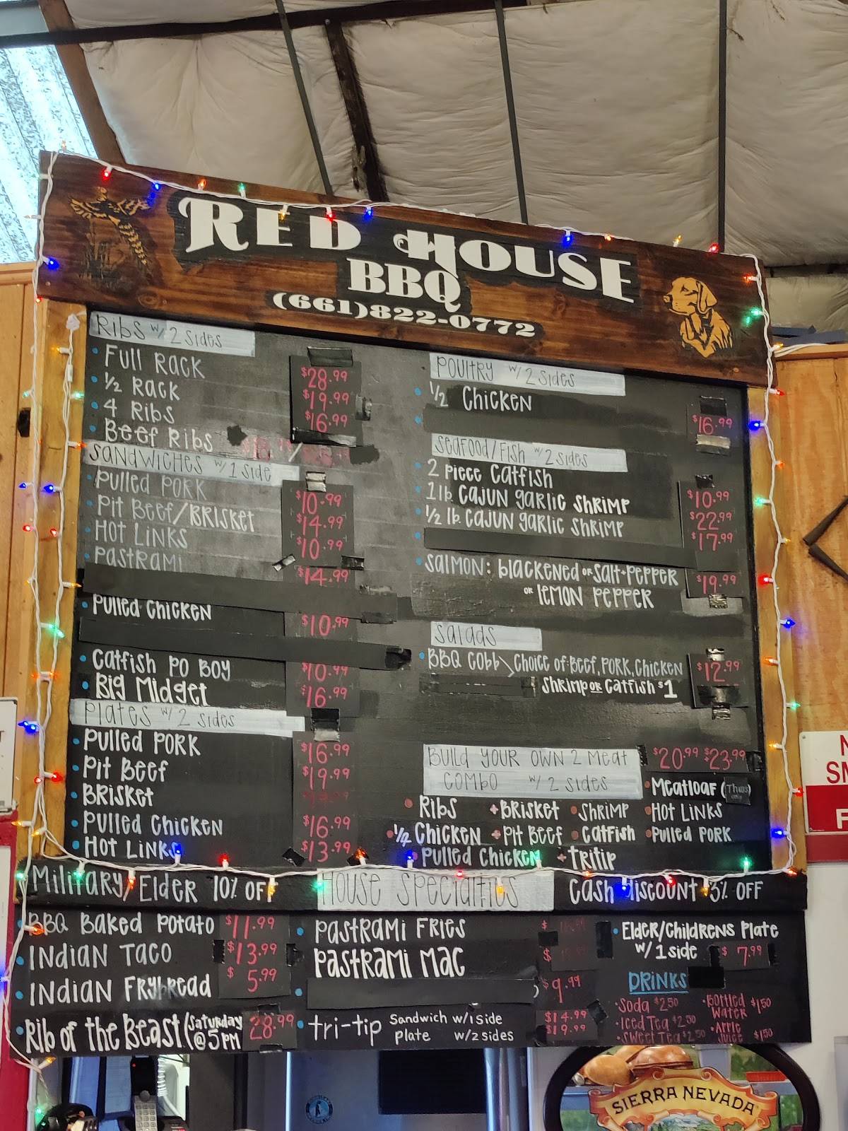 Menu at Red House BBQ, Tehachapi, 426 E Tehachapi Blvd