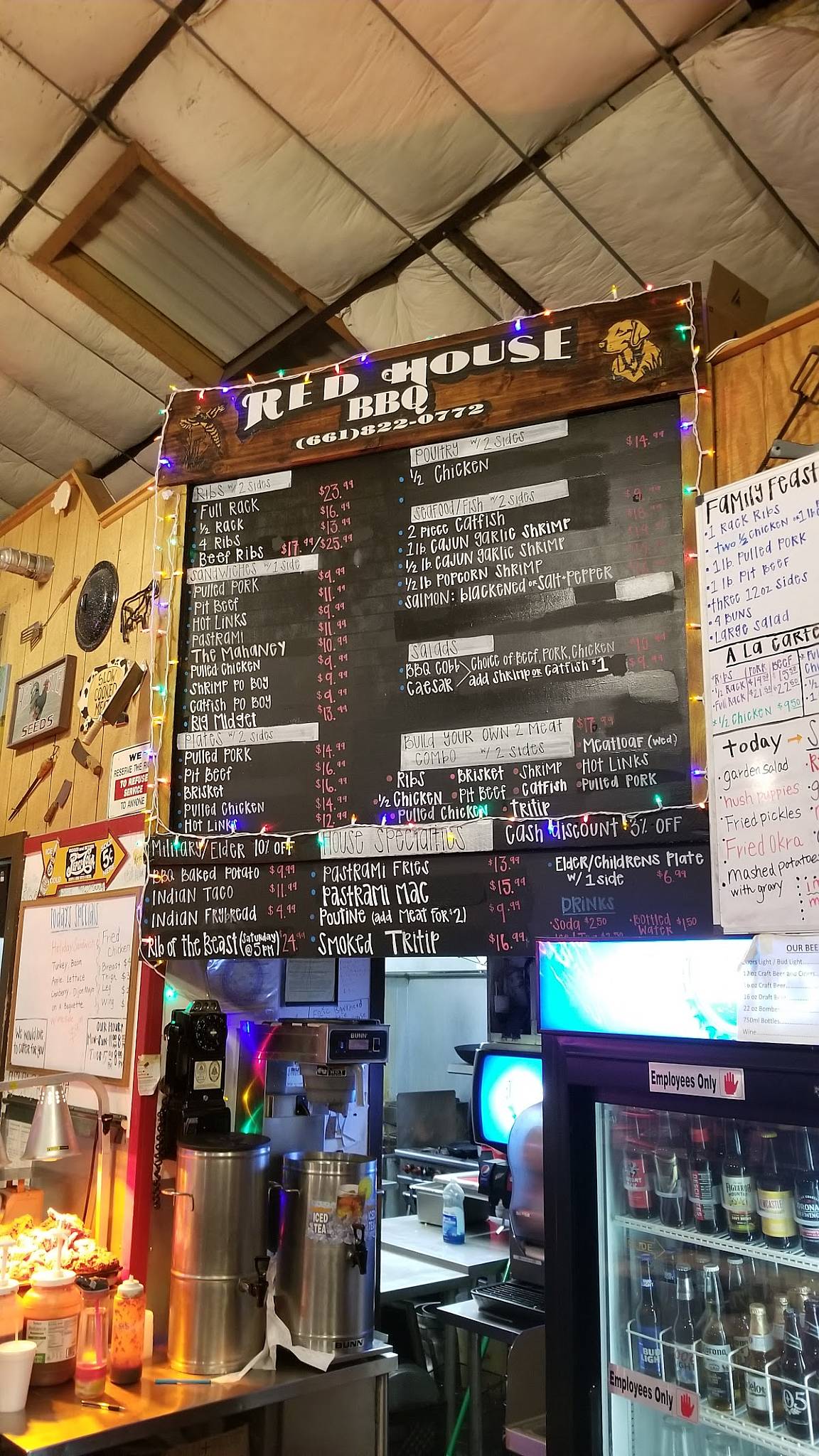 Menu at Red House BBQ, Tehachapi, 426 E Tehachapi Blvd