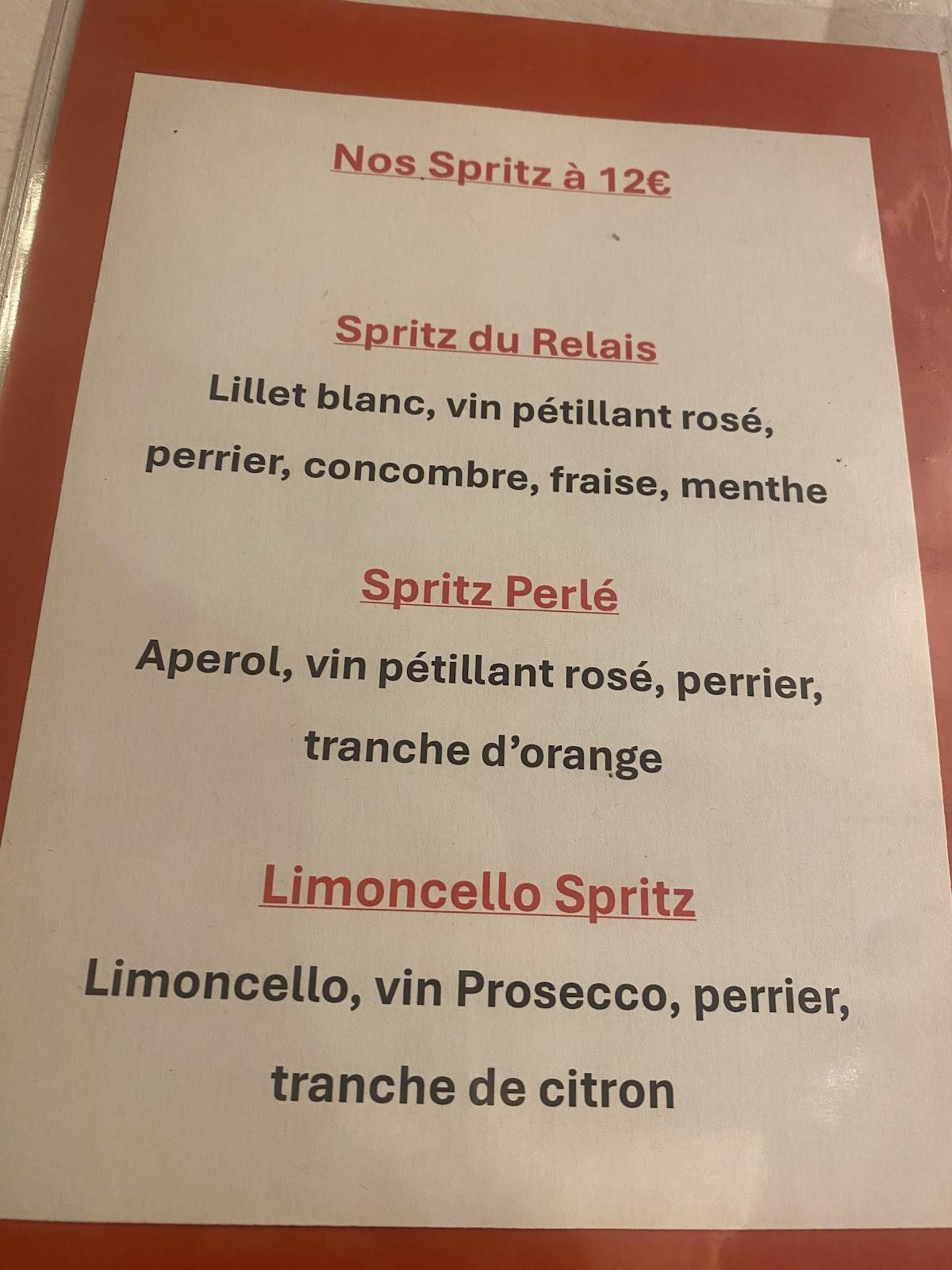 Menu au Relais de l'Entrecôte restaurant à viande, Paris, 20 Rue Saint ...