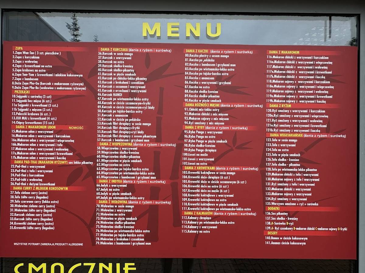 Menu at Restauracja HA-NOI Kąkolewo pub & bar, Kąkolewo