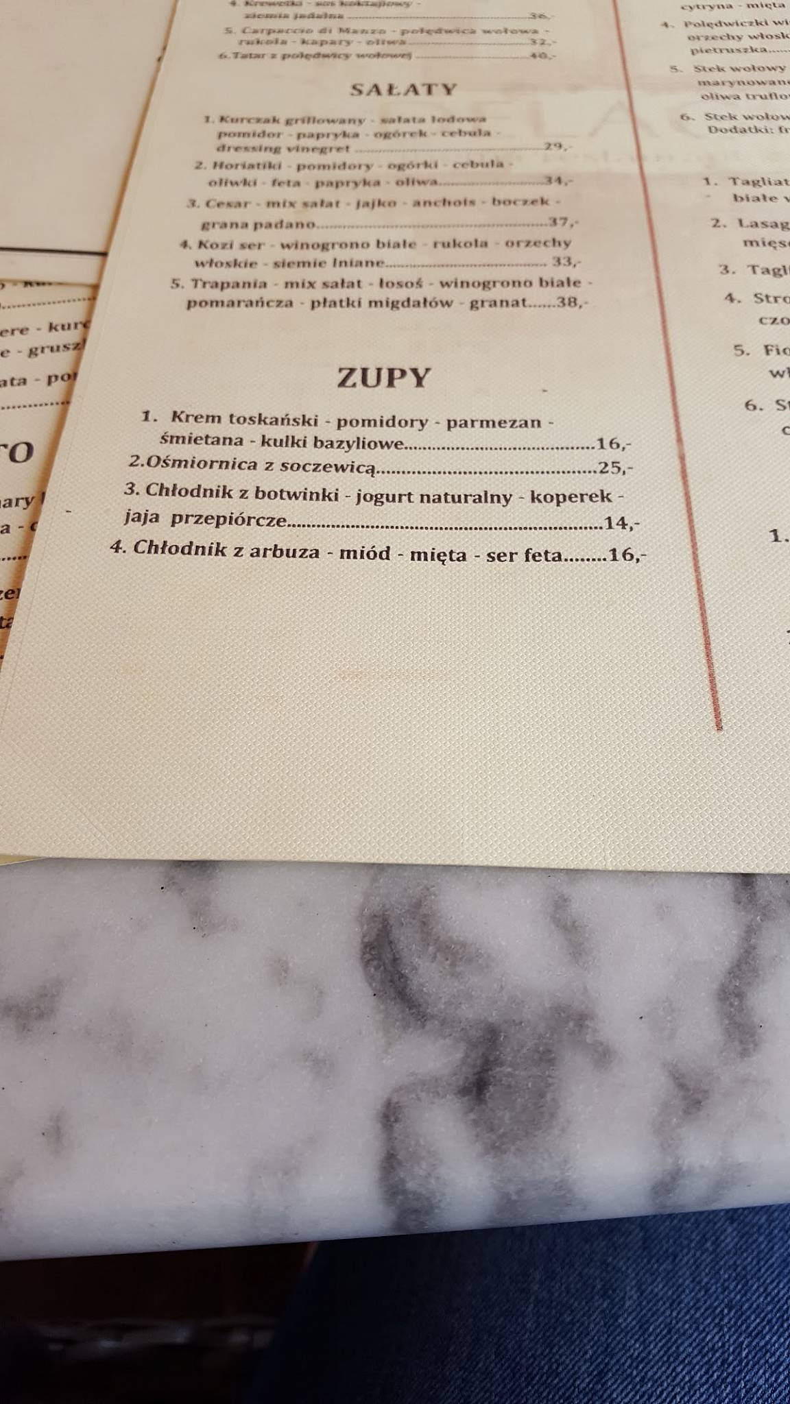 Carta del restaurante Restauracja Pepe Rosa, Swidnica