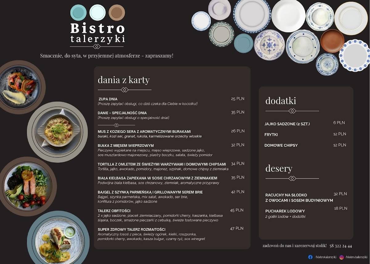 Menu at Restauracja Bistro Talerzyki (Hotel Wolne Miasto) restaurant ...