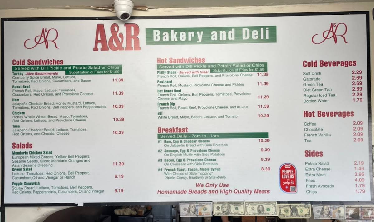 Menu at A & R Bakery, Blythe, 902 W Hobsonway