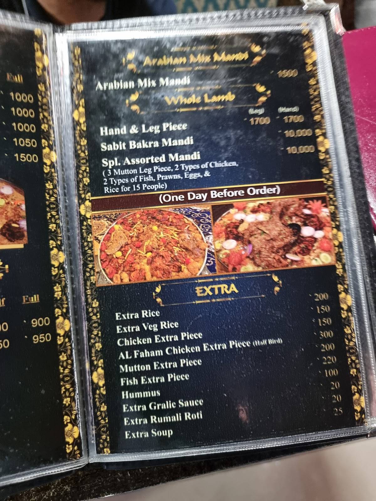 Menu at Aazebo - The Royal Arabian Restaurant Tolichowki, Hyderabad