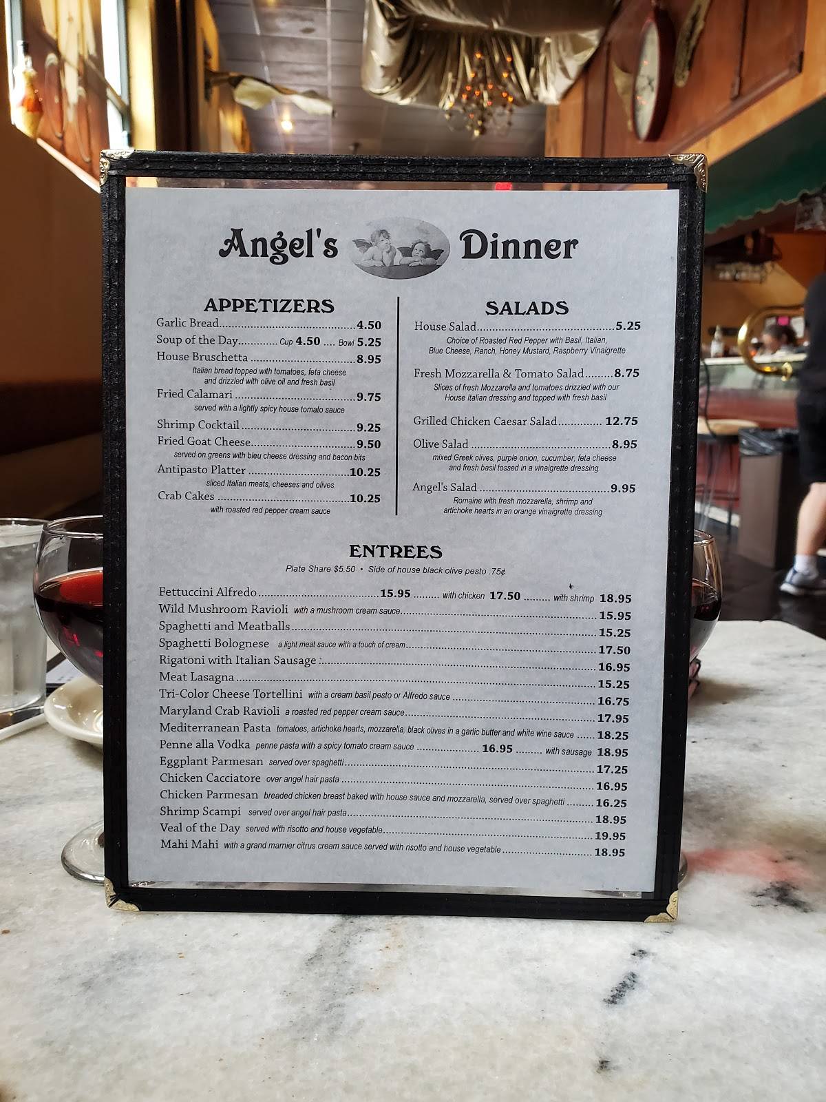 Menu at Angels Italian Restaurant, Hot Springs
