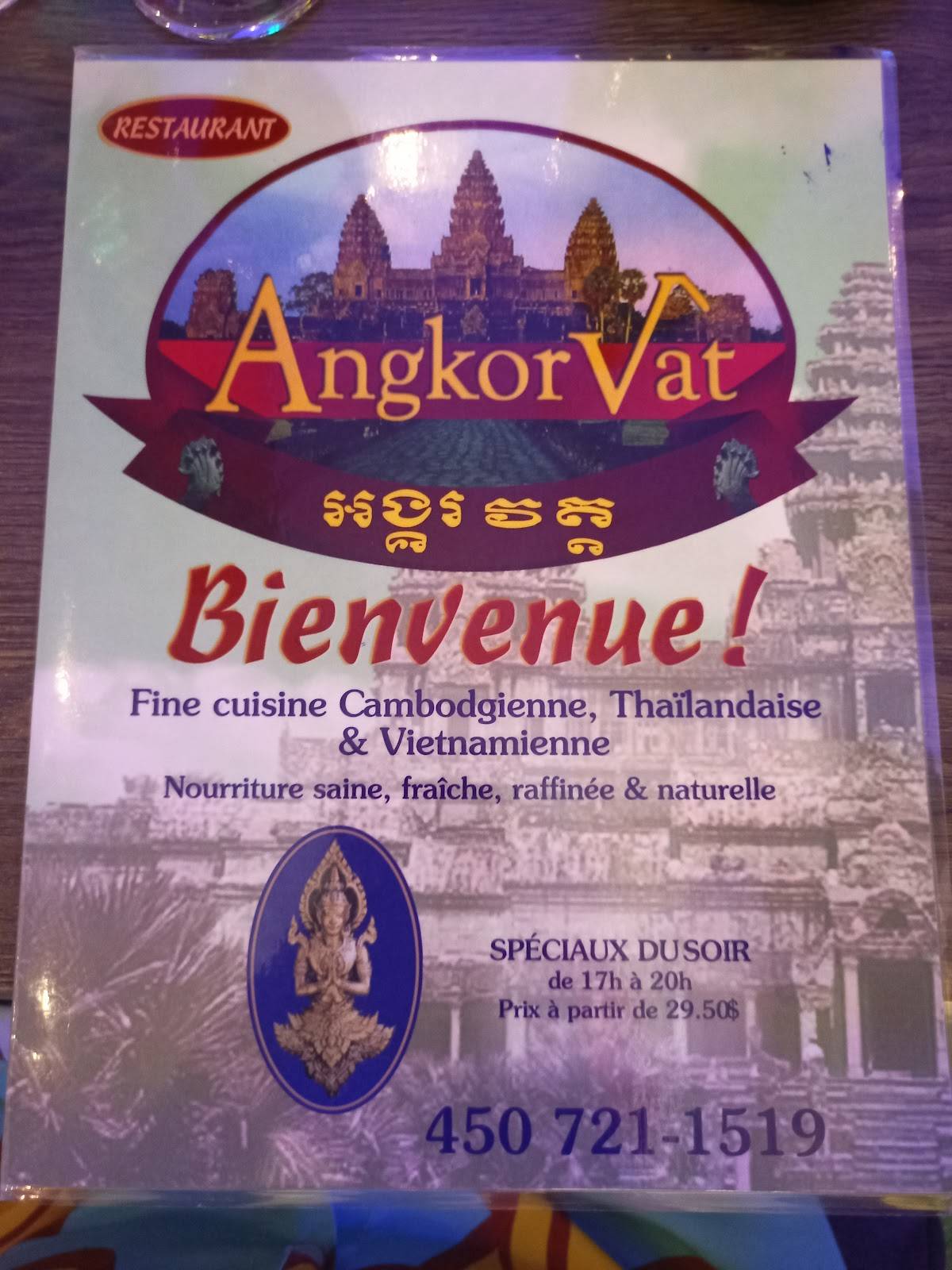 Menu au Angkor Vat restaurant, Charlemagne