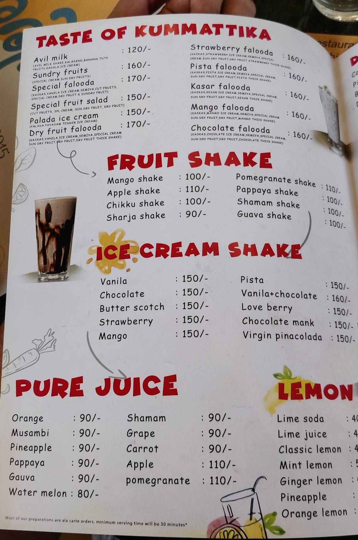 Menu at Arippa, Ernakulam, Koduvathara Rd