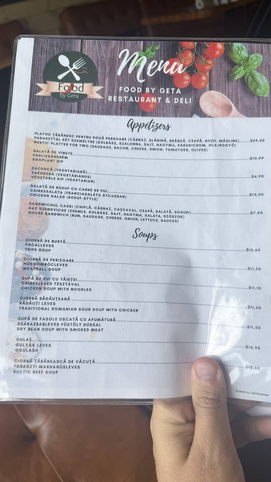 Menu at Artisan Deli- Food by Geta restaurant, Hollywood