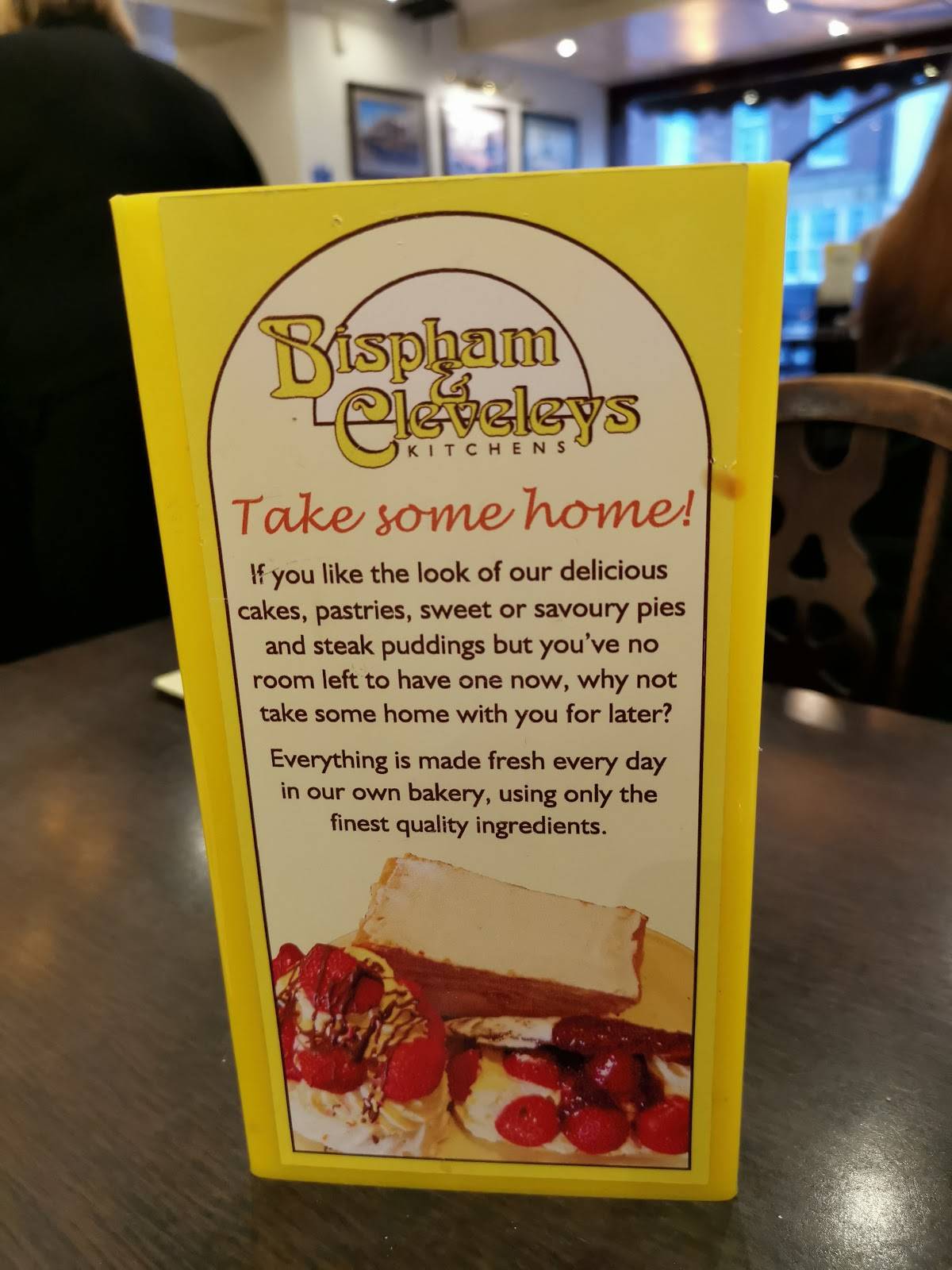 Menu at BISPHAM KITCHEN restaurant, Blackpool
