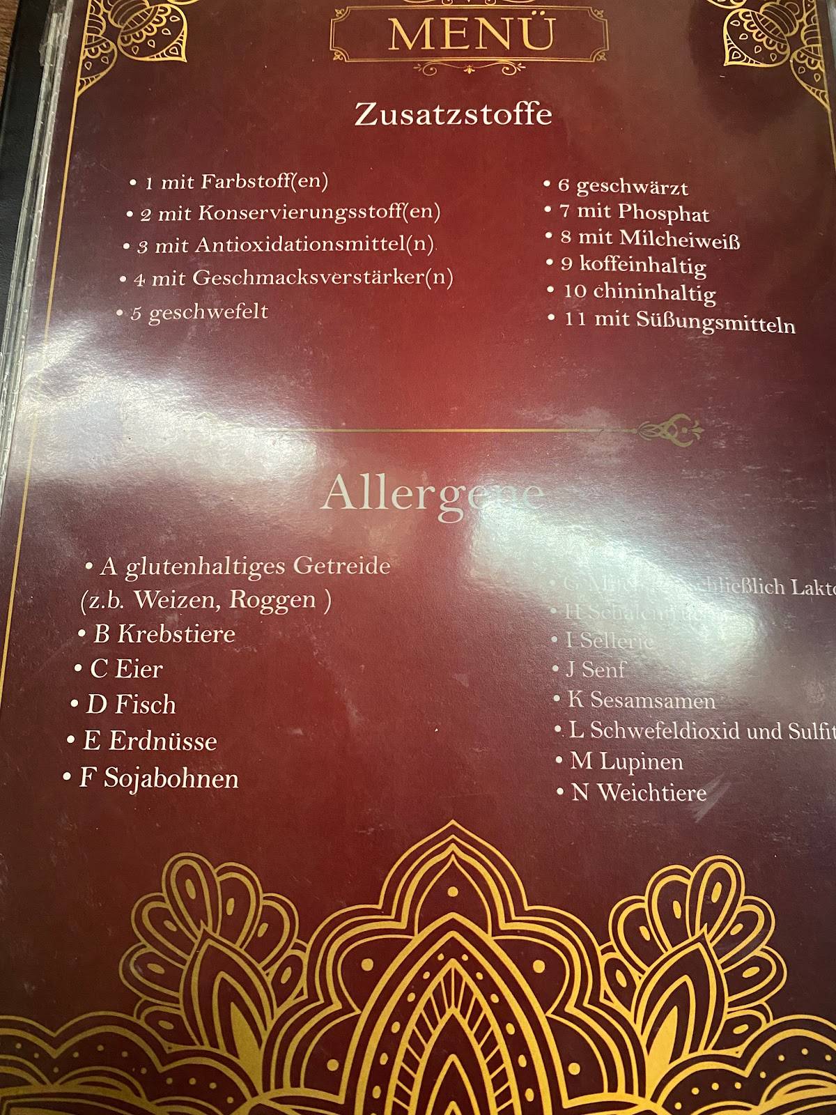 Speisekarte von Bab Tuma ( مطعم باب توما ) restaurant, FREIBURG IM BREISGAU