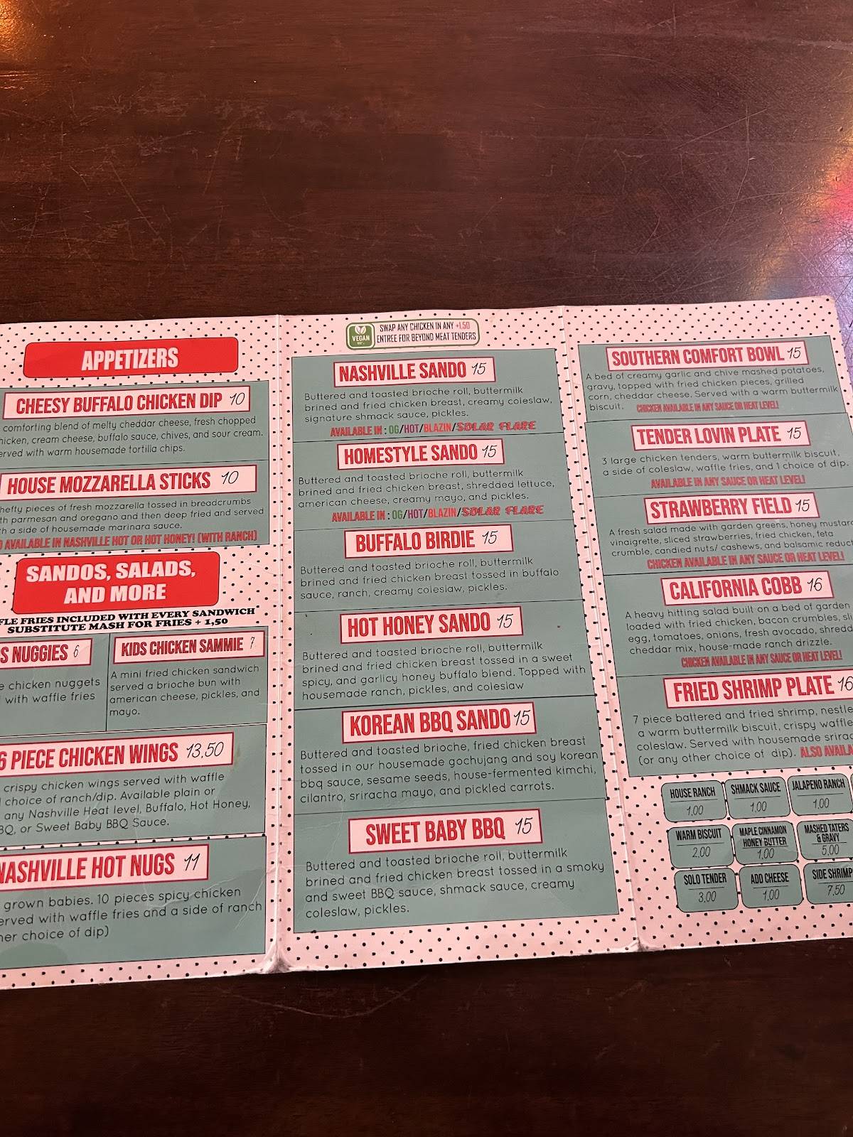 Menu at Benji's Birdhouse restaurant, Ramstein-Miesenbach