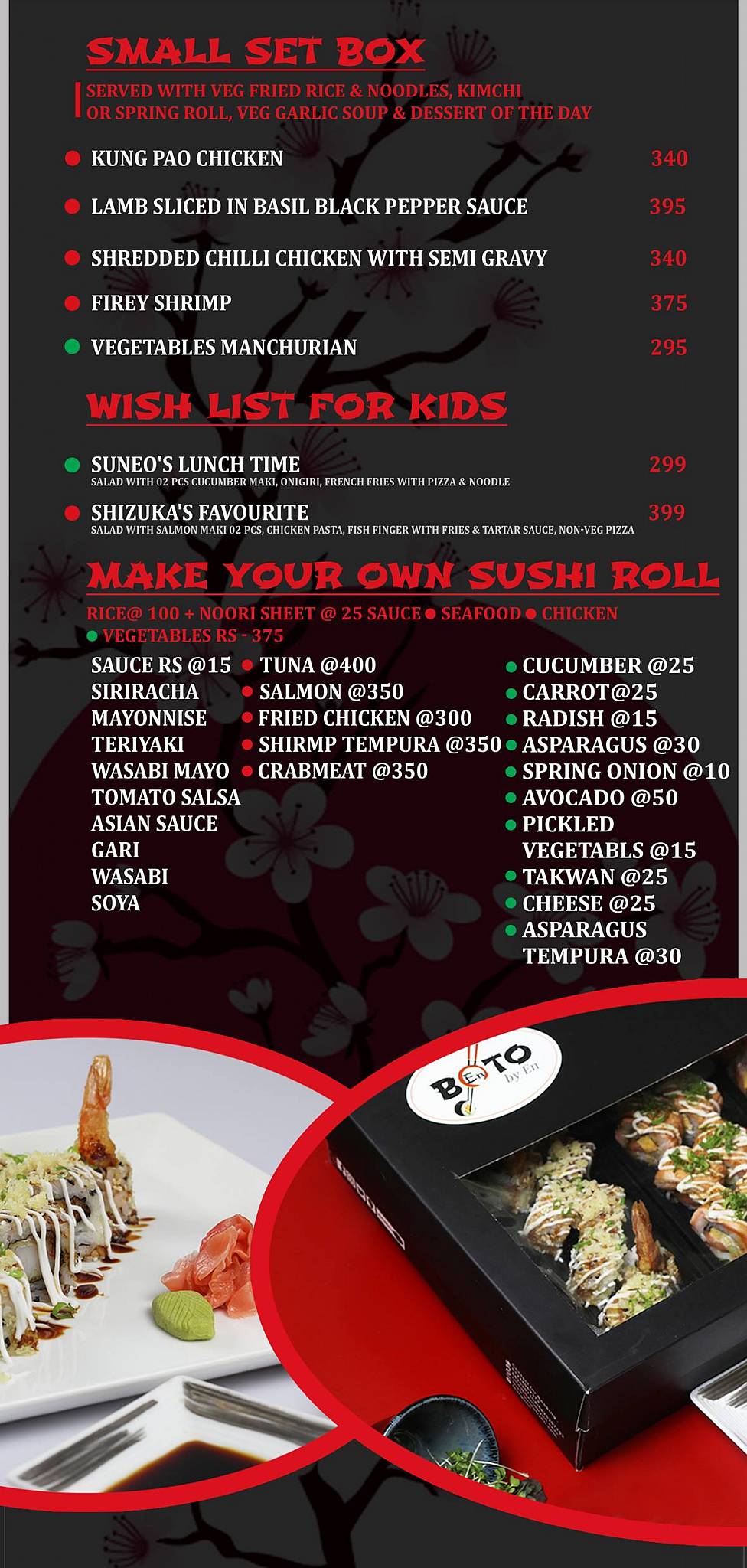 Menu at Bento By En - Japanese Food Delivery in Gurgaon, Gurugram