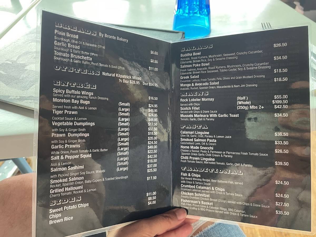 Menu at Blue Fish Sydney Seafood Restaurant, Sydney, Shop 287 ...