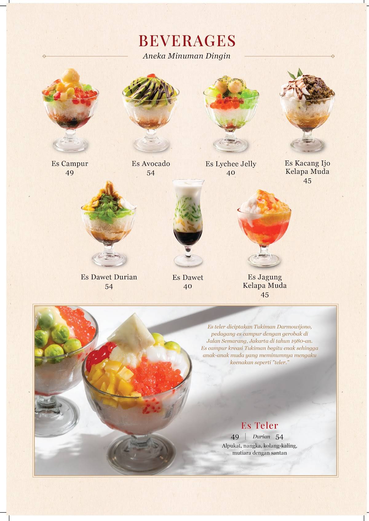 Menu at Bon Ami Restaurant - Dharmahusada, Surabaya