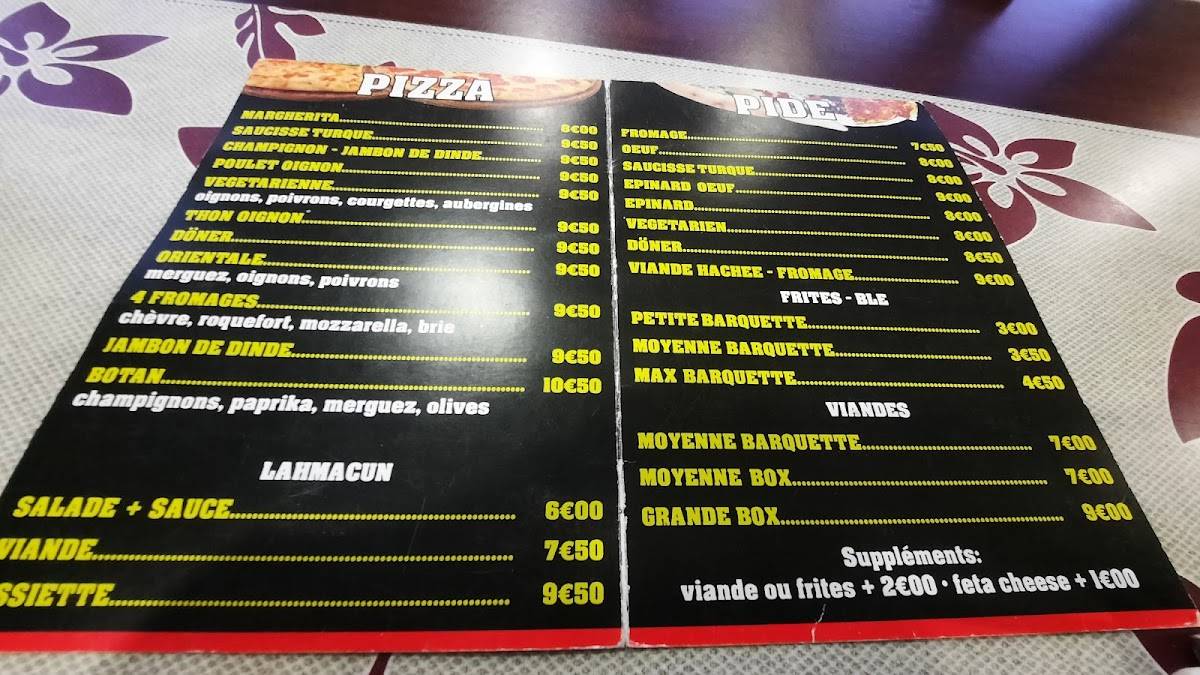 Menu au Restaurant Botan, Hésingue